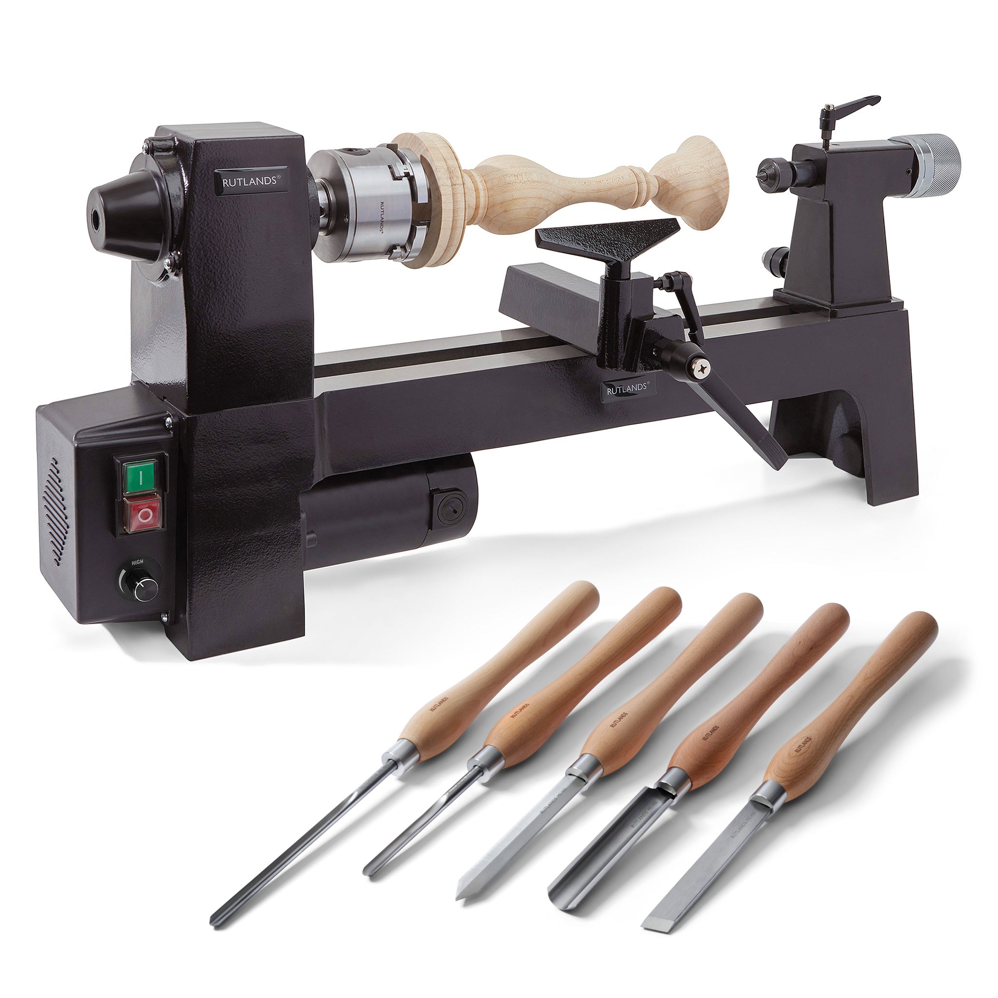 R4 Variable Speed Wood Lathe, Chuck & Turning Tools | Next Day Delivery ...